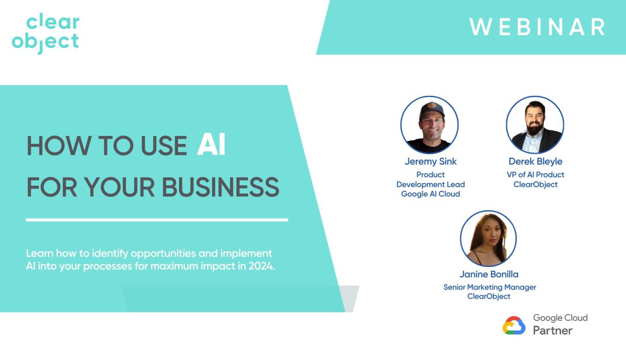 Webinar Access: How to use AI for your Business in 2024 - Clear Object